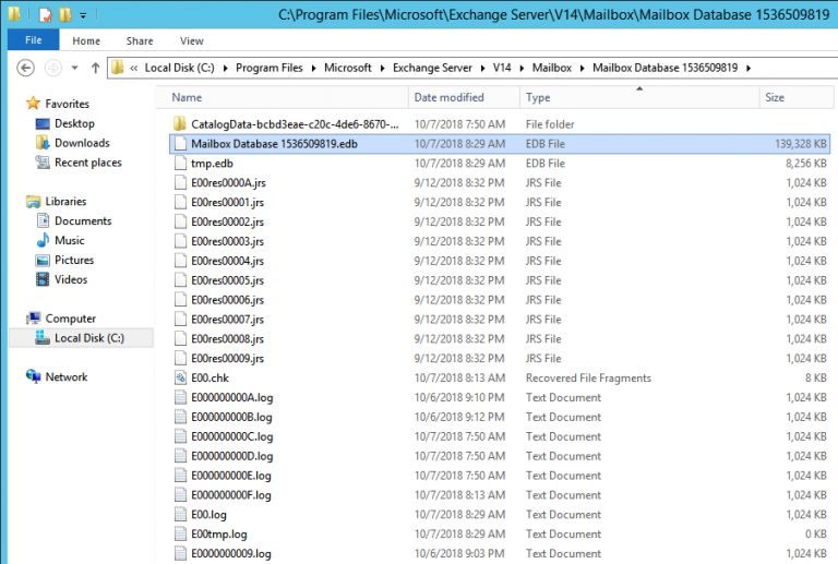 Microsoft Exchange: truncate exchange logs without a backup