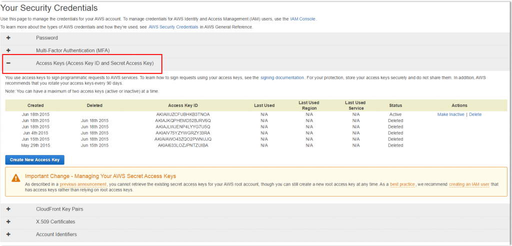 How to find your AWS access key ID and secret access key