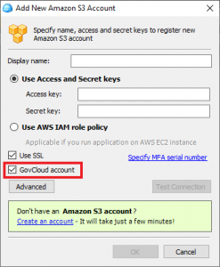 How to use AWS GovCloud with MSP360 Explorer