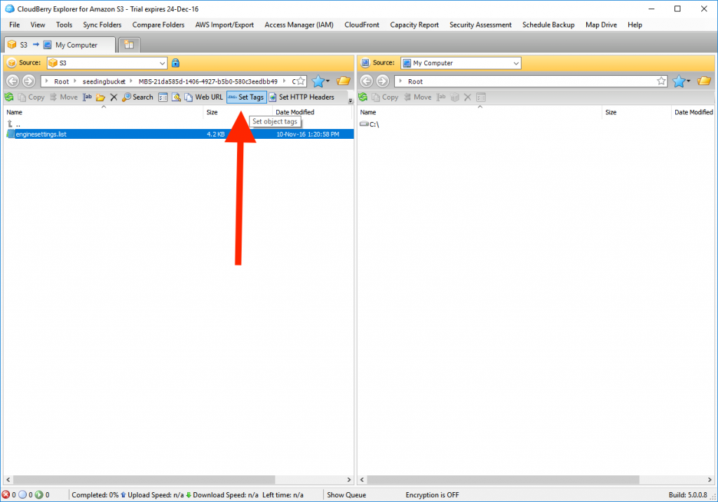Amazon S3 Object Tagging in MSP360 Explorer