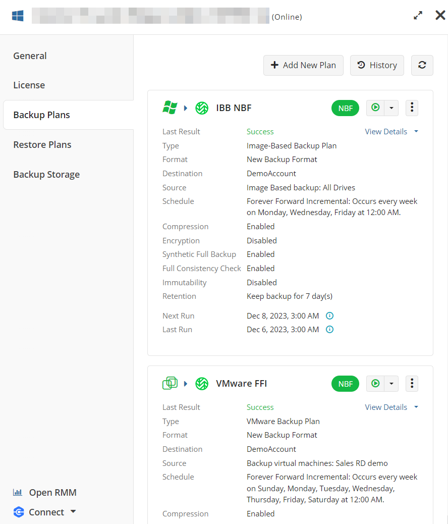 Backup Remote Management in MSP360 Managed Backup