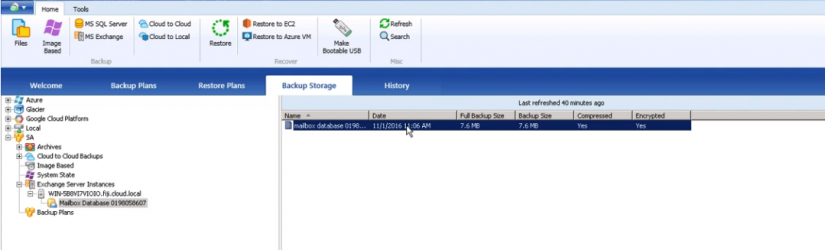 Brick-Level Mailbox Backup in MS Exchange