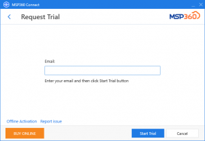 Starting MSP360 Connect Pro Trial